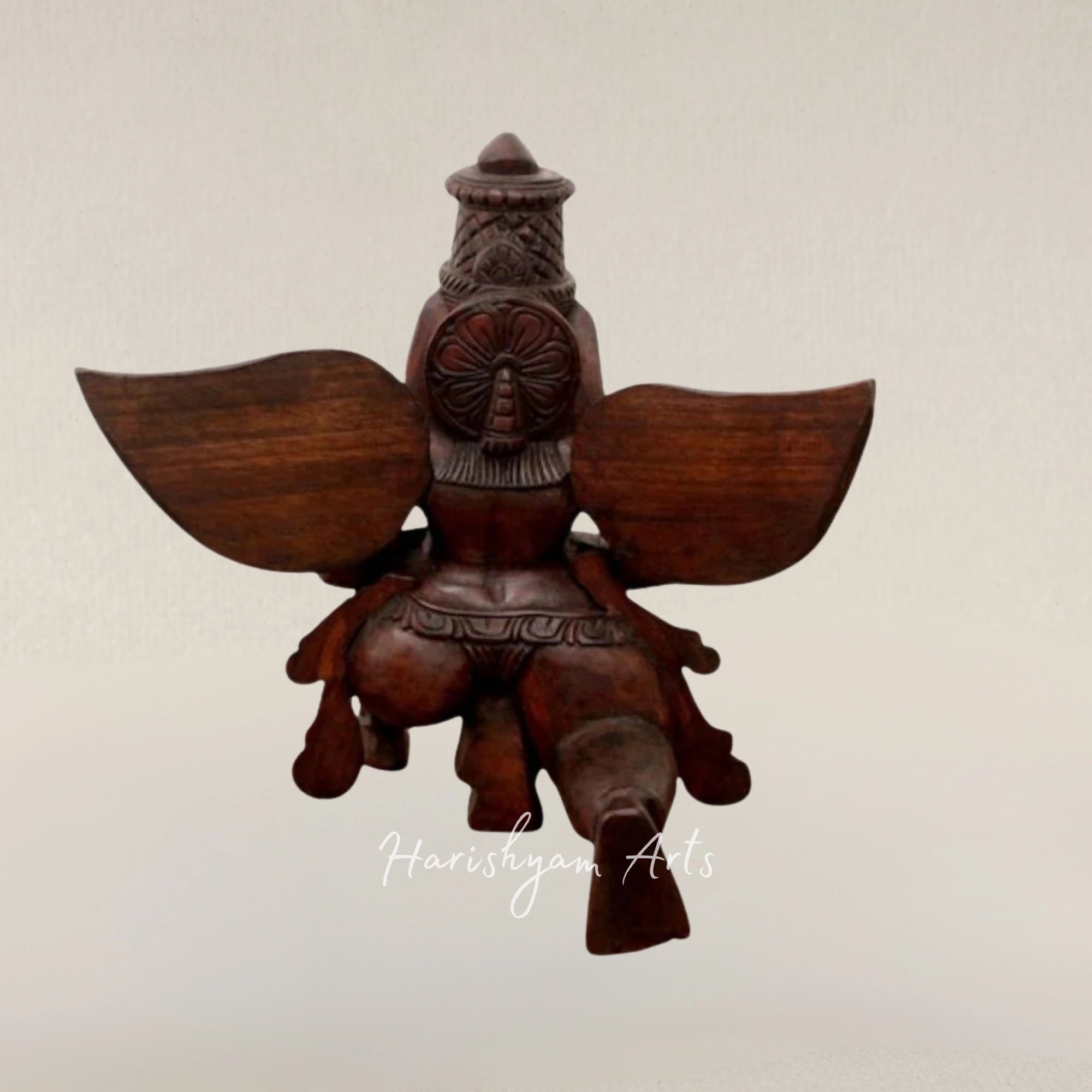 19" Aesthetic Wooden Garuda Tabletop Idol Exquisitely Crafted Spiritua